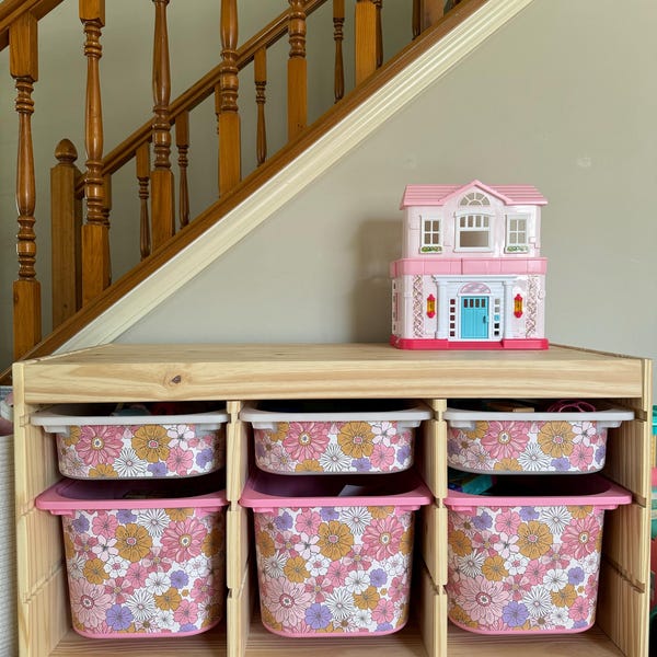 Ollie Checkerboard Storage Bin Sticker // IKEA Trofast Decal / IKEA ...