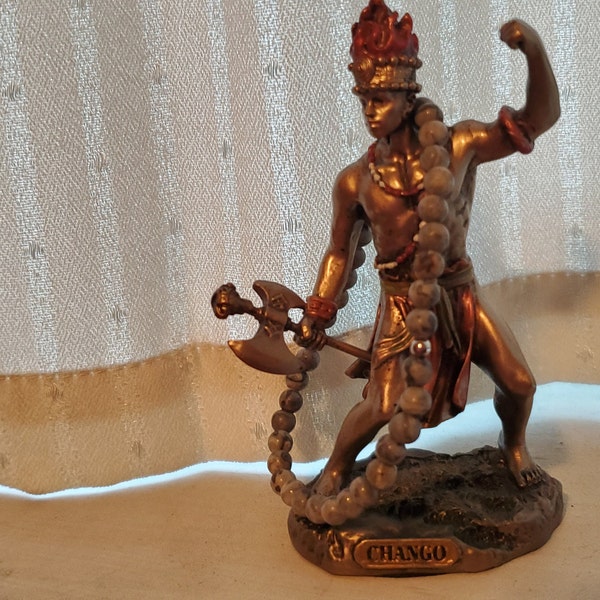 Vintage Chango Mini Statue - Small Orisha Shango - Yoruba Royal ...