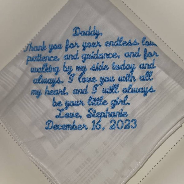 Custom Handkerchief - Personalized Handkerchief - Embroidered ...