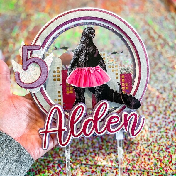 Godzilla Tutu Cake Topper - Etsy