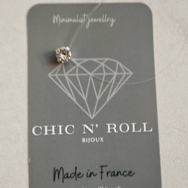 Invisible Solitaire Necklace (4 Prongs) in 6mm or 8mm Austrian Crystal ...