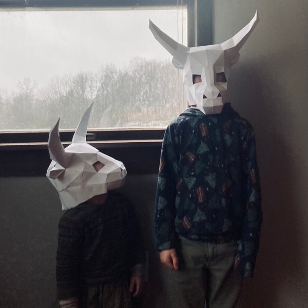 Paper Bull /ox Mask, Papercraft Template, Festival Mask, DIY Instant ...