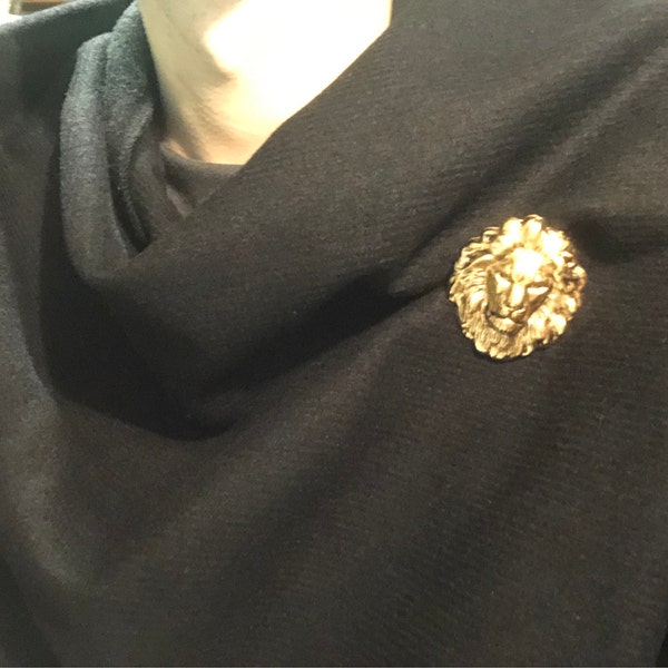 Lion Head Pin Leo Birthday Gift Zodiac LARGE Lion's Mane Men's Brooch ...
