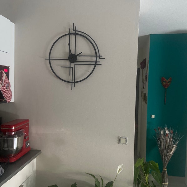 Minimalist Oversized Wall Clock, Mesh Wall Clock, Modern Large Wall ...