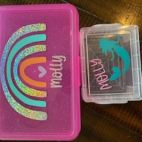 Back to School Pastel Rainbow Personalized Girls Pencil Box School ...