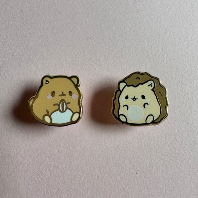 Hamster & Hedgehog 0.6-0.65 Tiny Pals Enamel Pins Cute Animals Board ...