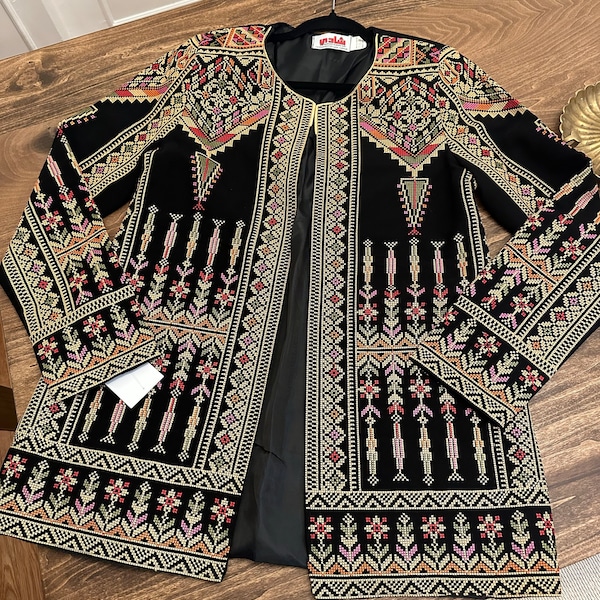 Red Embroidered Shawl Scarf Wrap Palestine Jordan Heritage Traditional ...