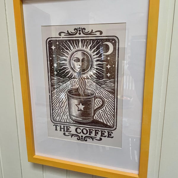 Retro Coffee Print, Retro Cafe, Coffee Art, Warm Stripes, Food Drink ...