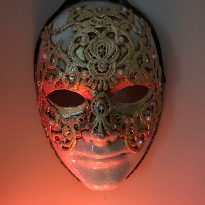 Venetian Volto Macrame Gold Eyes Wide Shut Mask Full Face Mask - Etsy