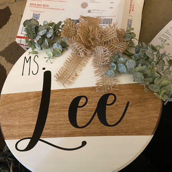 Personalized Teacher Custom Farmhouse Classroom Sign. Custom Teacher ...