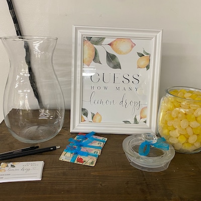 Lemon Guess How Many Lemon Drops Game Printable Citrus Lemon Bridal ...