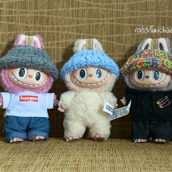 ADORABLE Tiny Labubu Beanie and or Ski Mask - Crochet Doll Accessory ...