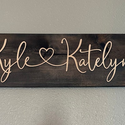 Connecting Heart Name Sign, Gift for Couple, Housewarming Gift ...