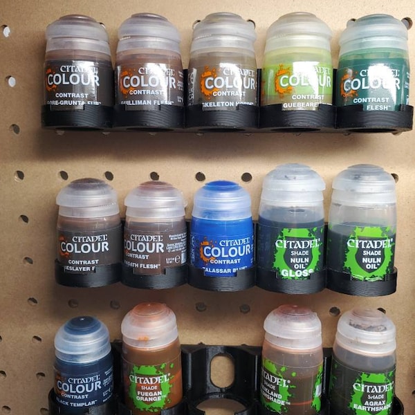 Hobby Storage - 2 Oz Bottle Acrylic Paint Racks Holders for Peg Board ...