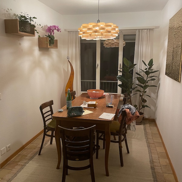 L18O 70-90 Handmade Wood Pendant Lamp, Walnut Veneer. Ceiling Design ...