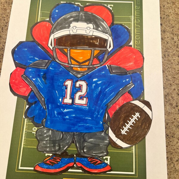Disguise a Turkey-football Player Blank Template Disguise-resizable! - Etsy