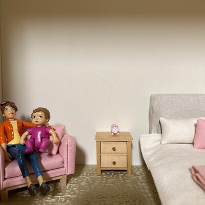 Round Beaded Mirror Natural Wood Macy Mae 1:12 Scale Miniature ...