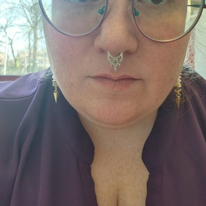 Long Spike Septum Piercing, Punk Spikes Nose Ring, Body Jewelry, 16G ...