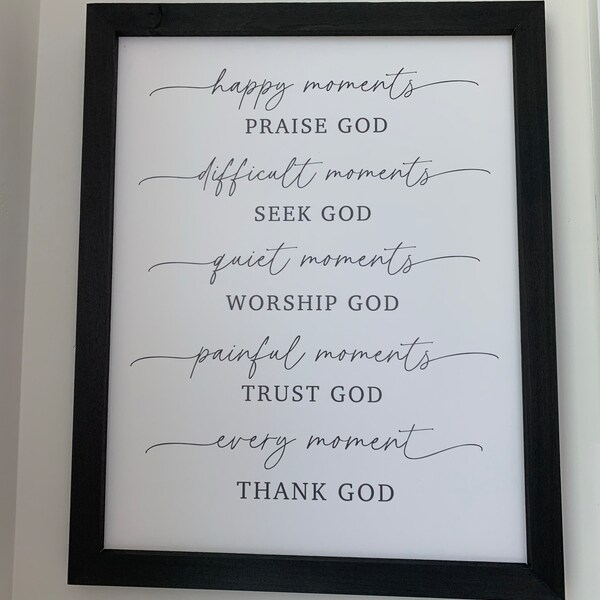 Happy Moments Praise God Christian Wall Art, Inspirational Wall Art ...