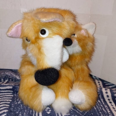 White Black Cat Hand Puppet for Home Theater. Puppet Glove Funny Cat ...