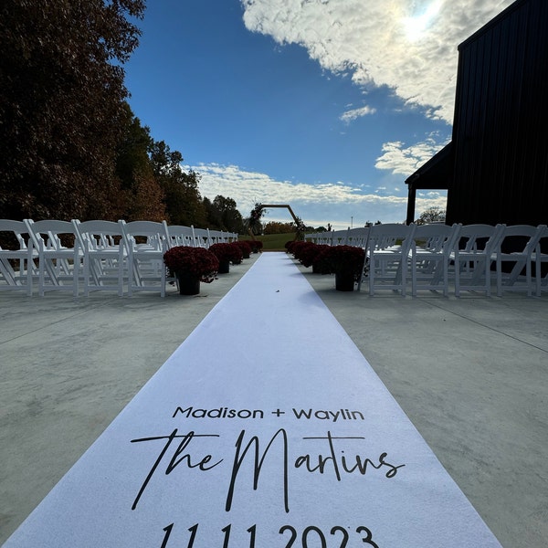 Personalized Aisle Runner, Wedding Accessories Runner Rug, Monogram ...