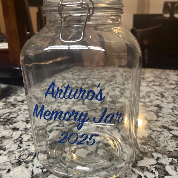 32oz / 1 Quart Custom Text Glass Sealed Mason Jar + Gold Lid ...