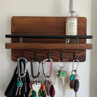 Key Holder and Mail Shelf Entryway Decorative Wooden Wall Organizer ...