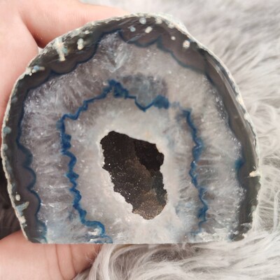 Blue Agate Geode, Brazilian Agate Geode, Geode, Crystal, Blue, Natural ...
