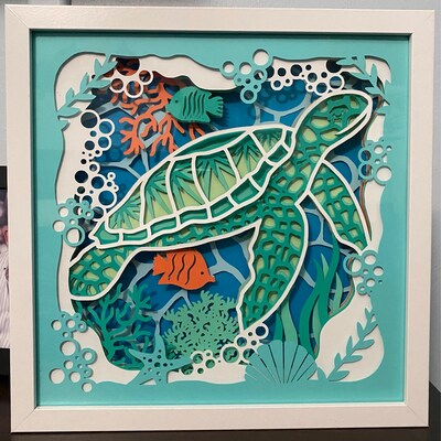 3d Sea Turtle Shadow Box Svg 3d Turtle Shadow Box Svg - Etsy