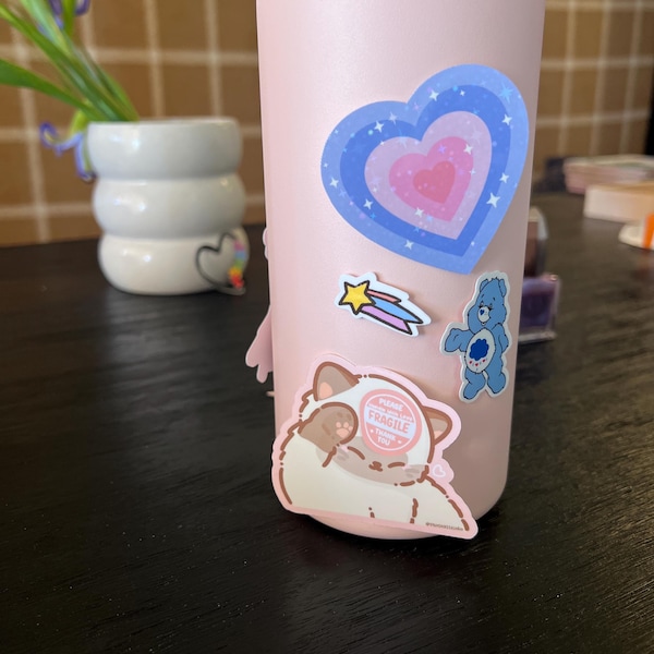 Please Handle With Love FRAGILE Sticker | Cat Meme Stickers | Kawaii ...