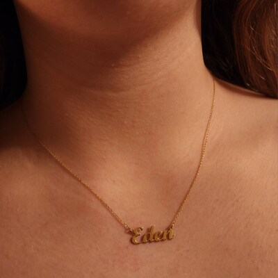 14K Solid Gold Name Necklace-real Gold Name Necklace-name - Etsy