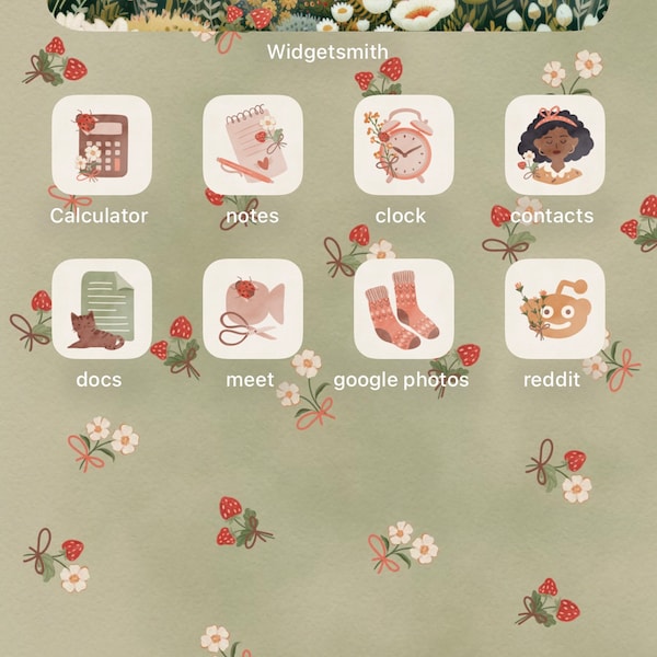Aesthetic Cottagecore Ios App Icons iPhone Theme Wallpapers and Widgets ...