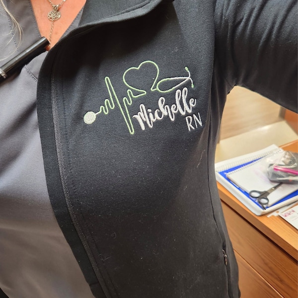 Custom Nurse Design, Personalized Full Zip Jacket With Pockets ...