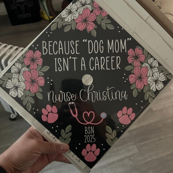Custom "paw Print Perfection" Graduation Cap Topper, Nursing Graduation ...