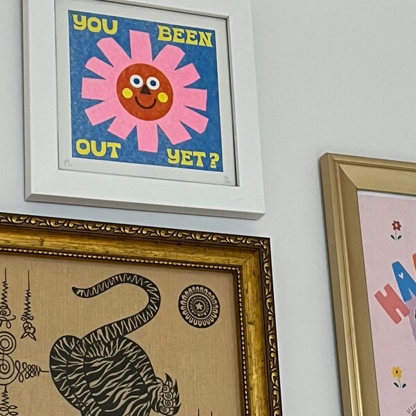 Risograph Mini Print // 3 Colour // SUN - Etsy