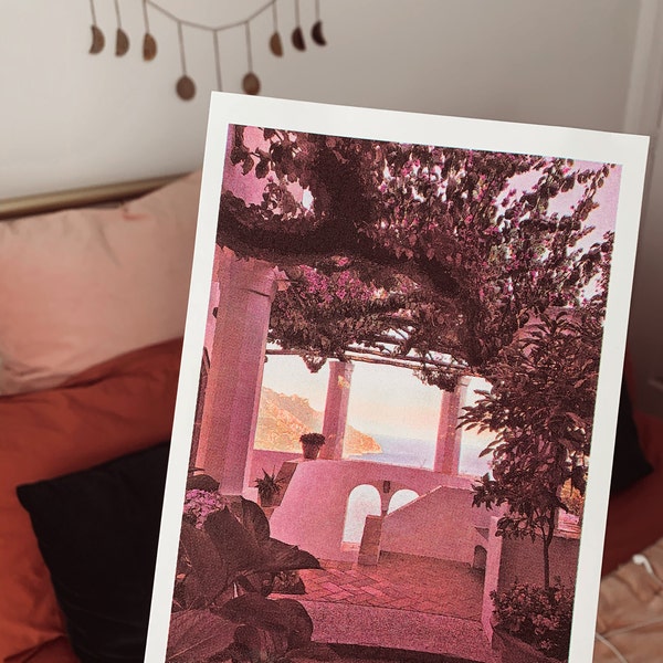 Beach Run Risograph Print, Abstract Limited Edition Three Colour Riso ...