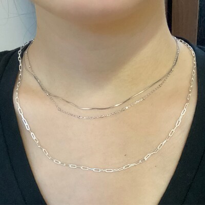 Sterling Silver Cable Chain Satellite Chain Snake Chain W/ - Etsy