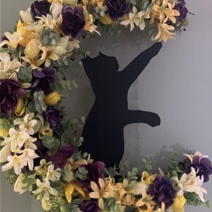 DIY Cat Wreath Kit Blank Cat Shaped Base W/ Tail Decorate Your Own Door ...