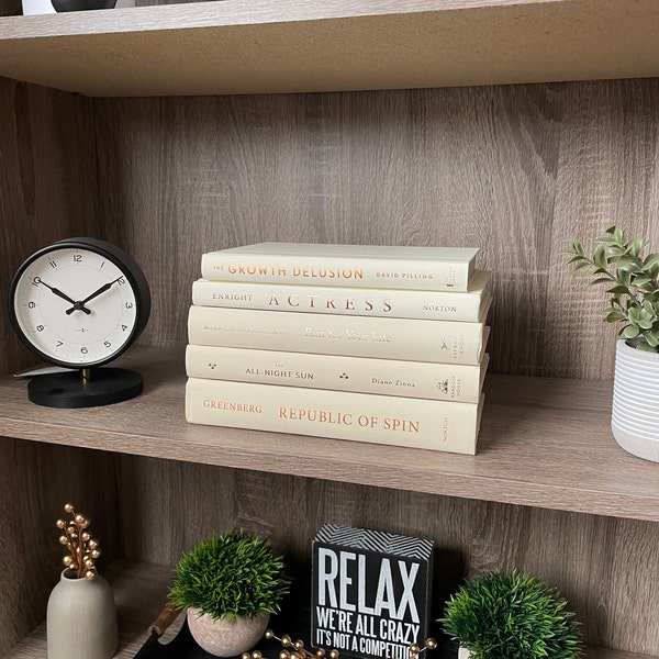 Beige Decorative Book Stacks | Perfect for Bookshelf Décor or Coffee ...