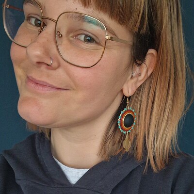 MADE TO ORDER Handmade Arizona Desert Night Earrings in Black Turquoise ...