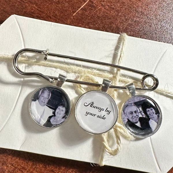 Custom Photo Lapel Pin, Wedding Boutonniere Pin, Personalized Bridal ...