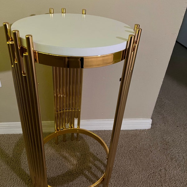 New! Set of 3 Pcs Plinths- Gold Round Metal Plinths Wedding Backdrop ...