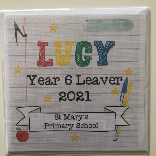 Personalised School Leavers Card | Personalised School Leavers Gift ...