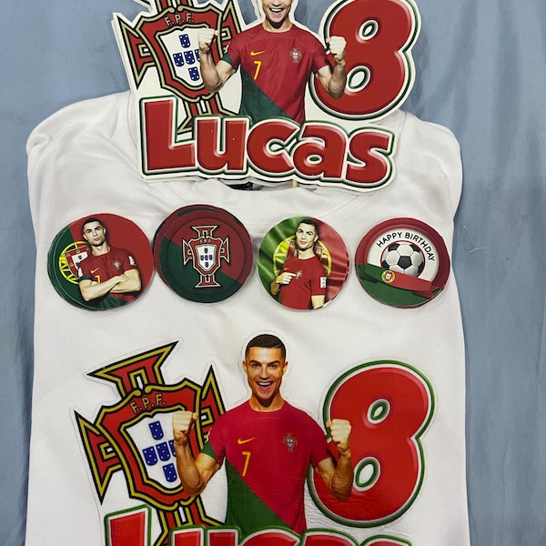 Printable Cupcake Toppers Soccer Football Portugal Ronaldo Birthday ...