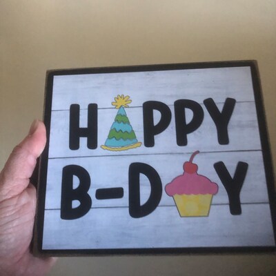 HAPPY BIRTHDAY Wood Block Sign / Kid's Birthday Party Home Decor ...