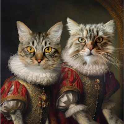 Custom Royal Cat Portrait, Renaissance Cat Painting, Pet Lovers Gift ...