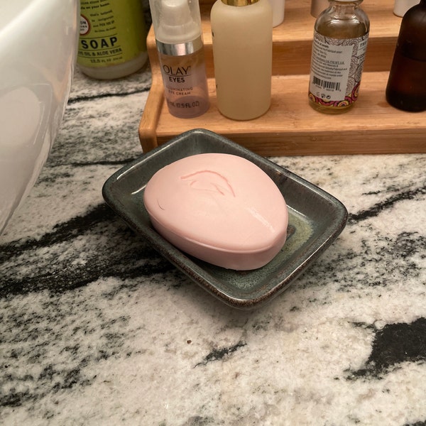 Handmade Ceramic Soap Dish: Raised Center Soap Holder - Etsy