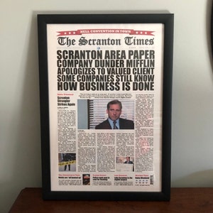 The Office Scranton Times Newspaper Headline Poster Dunder Mifflin - Etsy