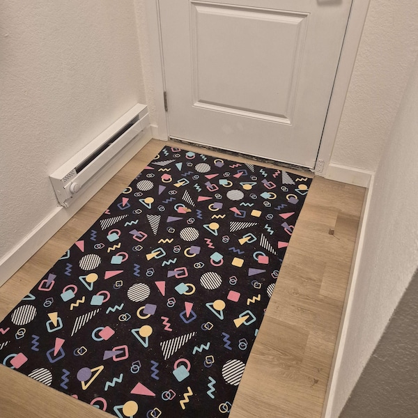 Retro Arcade Carpet, Indoor Outdoor, Memphis Design Area Rug, 80s 90s ...