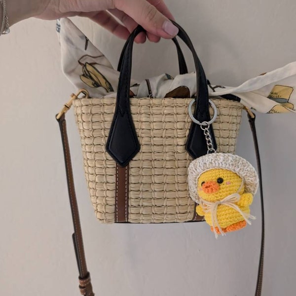 Cute Duck Wear Hat Keychain, Crochet Duck Keychain, Duck Keychain, Duck ...